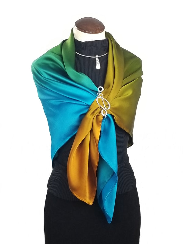 Blue and gold macaw - Hand Painted Silk Scarf / Wrap / Shawl – Silks by ...